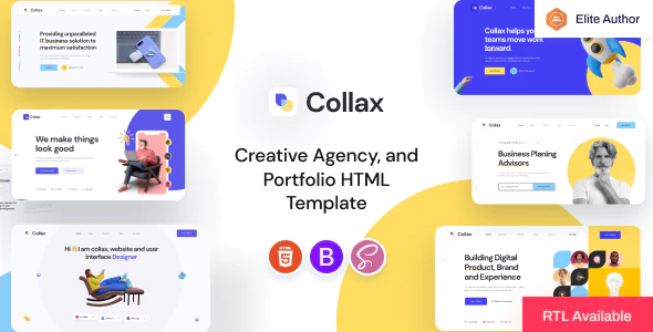 Collax – 创意机构和投资组合 HTML5 模板-主题站 – WordPress主题、HTML模板、CMS模板、wordpress插件