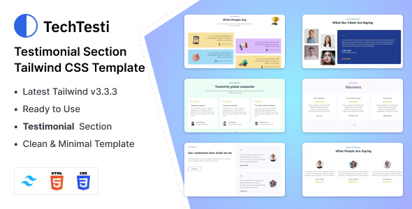 Techtesti 推荐部分 Tailwind Css 3 Html 模板 主题站 Wordpress主题、html模板、cms模板 0831